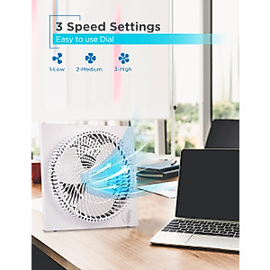 BLACK+DECKER Mini â€“ Tabletop Quiet 9 Inch Desk Box Fans Frameless BFB09W White
