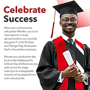 Vision Wear Trinidad Tobago Flag Graduation Sash/Stole International Study Abroad Adult