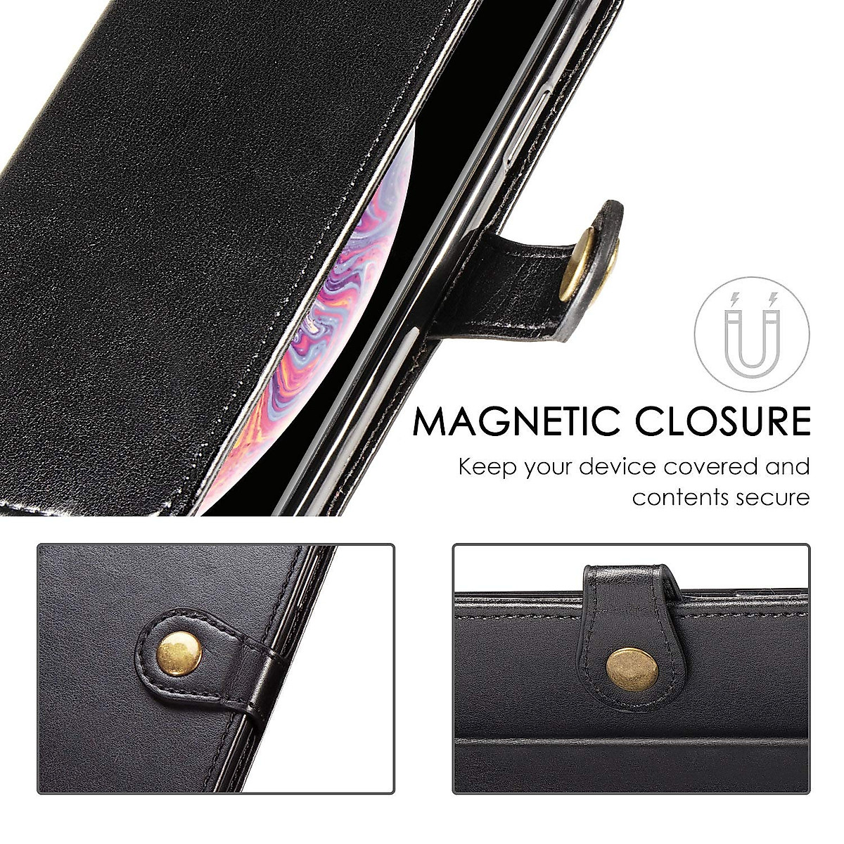 Compatible with Oppo Reno2 Case,Compatible with Oppo Reno 2 PU Leather Card Slot Flip Stand Wallet Protective Cover LAN