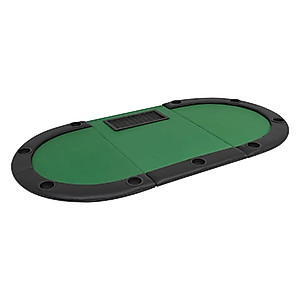 ZQQLVOO Poker Table,9-Player Folding Poker Table,Folding Leisure Game Table,Texas Holdem Table,Game Table,Portable Casino Table for Game Room,3 Fold Oval Green