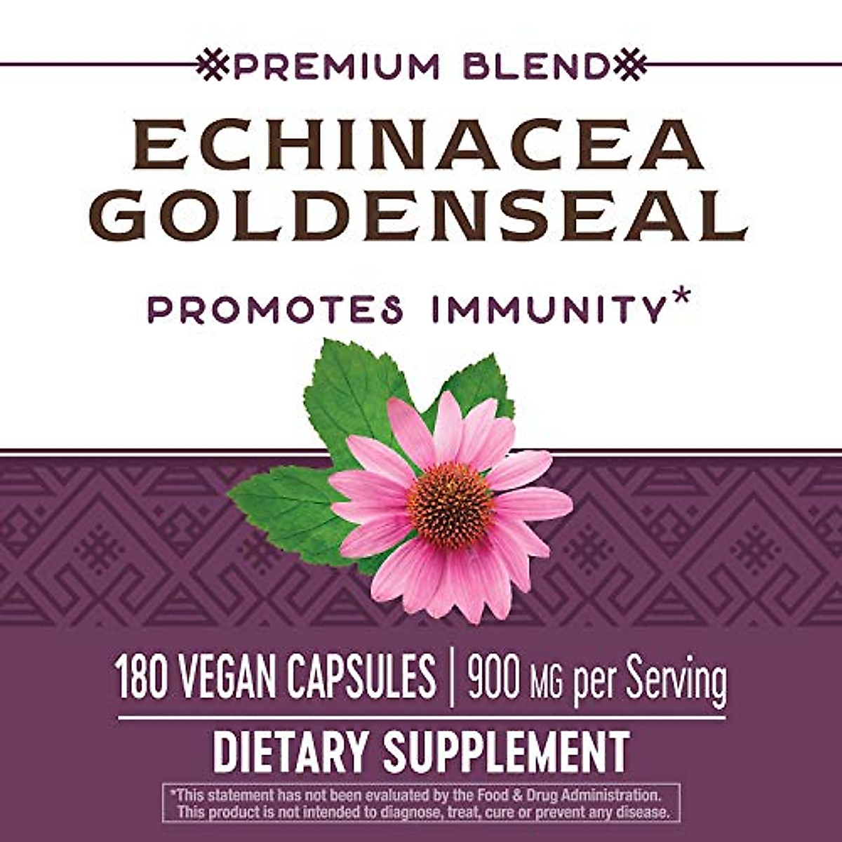 Nature's Way Premium Blend Echinacea Goldenseal 900 mg per Serving 180 Capsules