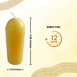 BeeTheLight Beeswax Lantern Candles (3.5" x 1.25") - Smokeless Unscented Candle - 12 Hours Burn Time Each - Natural & Pure Beeswax Candle - Handmade Camping Candle for Lanterns & Chandeliers