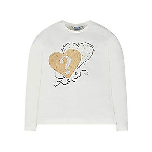 Mayoral 19-07010-017 - L/s Hearts t-Shirt for Girls 18 Years Natural
