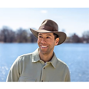 Indiana Jones Men's Crushable Wool Felt Fedora Hat, Brown, X-Large