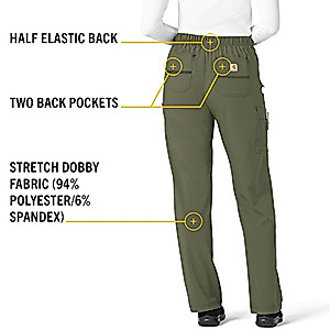 Carhartt womens Cross-Flex Boot Cut Cargo Pant, Basil, Medium