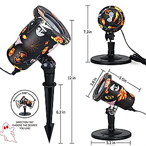 Halloween Projector Lights Outdoor Waterproof,Halloween Laser Lights with Remote Control,Halloween Decorations LED Lights with 8 Patterns for Patio, Garden, Wall,Gate,Halloween Decorations, Party.