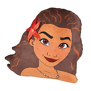 Disney Princess Character Head 12.5-Inch Plush Moana, Soft Pillow Buddy Toy for Kids