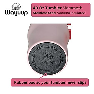 Wayuup 40 oz Tumbler with Handle and Straw Lid, Stainless Steel Vacuum Insulated Double Wall Water Bottle Leak-proof, Non Slip more than 24 Hrs or Hot for 6 Hrs (Flamingo), WPM40