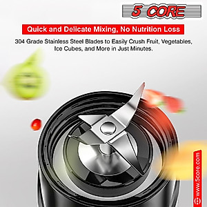 Generic 5 Core Smoothie Blender Personal Blender for Shakes and Smoothies 300W Powerful Food Processor with 20oz Portable Sports Bottle Single Blend Easy To Clean BPA Free 5C 421