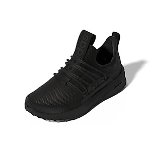 adidas Lite Racer Adapt 5.0 Running Shoe, Black/Black/Grey, 4 US Unisex Big Kid