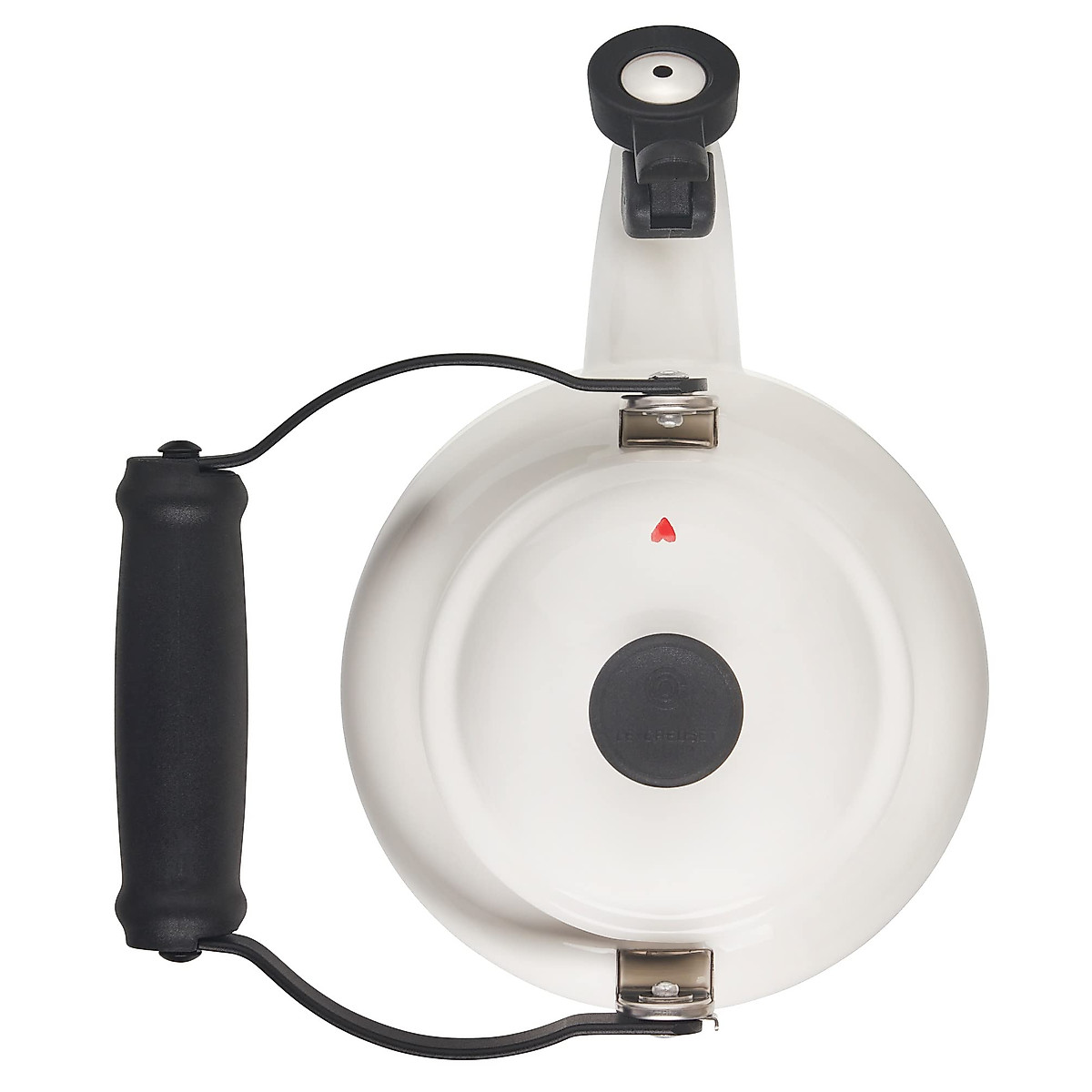 Le Creuset L'Amour Collection Enamel on Steel Demi Kettle, White with Heart Applique