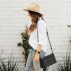 Kattee Small Genuine Soft Leather Crossbody Handbags for Women Wallet Shoulder Bag Clutch Wristlet Purse