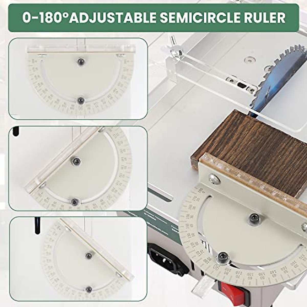 Huanyu Mini Table Saw Upgraded 300W 9000RPM Precision Multifunctional Table Saws Woodworking Lathe Polishing Bench Handmade Adjustable Blade Model Electric Portable Cutting Saw For DIY Crafts (Group1)