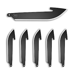 OUTDOOR EDGE RazorSafe 3" Black Drop-Point | 6 Pack of Black EDC Drop Point Blades | Compatible 3" Razor Blade Knives | Perfect for Work & Everyday Carry