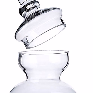 Diamond Star Set of 3 Clear Glass Apothecary Jars, Decorative Weddings Candy Buffet Display Elegant Storage Jar (H: 9", 12.5", 14")