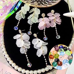 Xinhongo Crystal Glass Beads 400 Pieces 4mm Round Faceted Crystal Glass Bead Spacer Beads for Jewelry Making Bracelet Earring Necklace DIY Craft Making Supplies(Red)