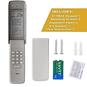 Wireless Garage Door Opener Keypad Wireless Keyless Entry Keypad Works with Chamberlain, LiftMaster, Craftsman and More Since 2011 to Current (Work with Yellow Learn Button)