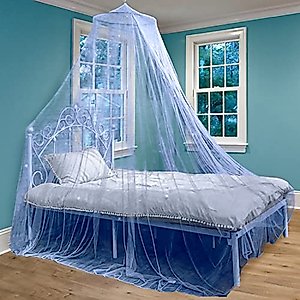 Bed Canopy for Girls and Boys - Blue Princess Baby Canopy Netting Room Decor, Ceiling Tent | Canopy for Crib | Single, Twin, Full, Queen Size Kids Bed Curtains, Fire Retardant Fabric