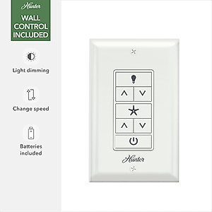 Hunter Tunley Indoor Ceiling Fan with LED Light and Wall Control, 12", Brushed Nickel