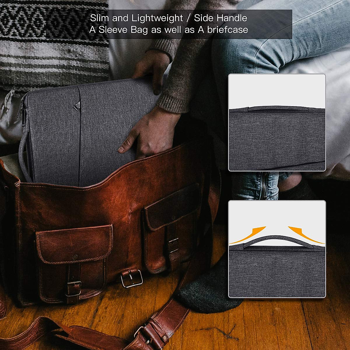 13-13.3 Inch Laptop Case Bag for Lenovo Chromebook Flex 5/Acer Spin 5, Surface Laptop 6 5 4 3/Book 13.5, HP Spectre x360/Dell Inspiron 13 7000/MacBook Pro 14 Inch M1 A2442 Sleeve(Space Grey)