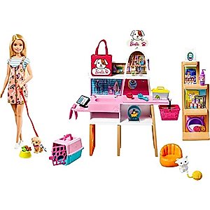 Barbie Doll and Playset, Pet Boutique with 4 Pets, Color-Change Grooming Feature and 20+ Themed Accessories