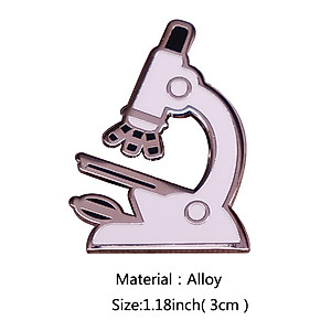 Chemical Microscope Metal Brooch Delicate Biology Badge Molecular Enamel Pin Creative Jewelry Gift Medical Graduation Student Doctor Nurse