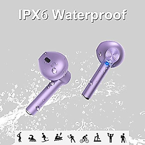 ZBC 2 Packs (Purple + Metal Pink) Wireless Earbuds Bluetooth 5.2 IPX6 Waterproof 30H Playtime True Stereo Headphones for iPhone Android with Charging Case in-Ear Earphones Headset Mic Hi-Fi Sound