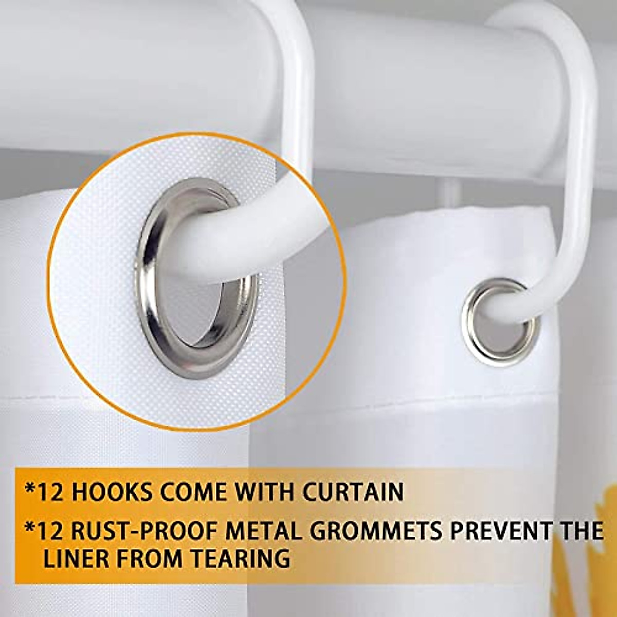 FFIS Anime 𝐃𝐞.𝐌𝐨𝐧 𝐒𝐥𝐚.𝐘𝐞𝐫 𝐍𝐞𝐳𝐮.𝐊𝐨 Bathroom Shower Curtain Set, 4 Piece Bathroom with Waterproof Shower Curtain and Non Slip Shower Mat & Toilet Lid Cover Mat U Carpet