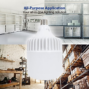 ZONE INDUSTRY CORP. LED Light Bulb, 36 Watt Equivalent, 5000 Lumens, Daylight White 5000k, 50,000 Hours Lifetime, Non-Dimmable, E26 Standard Base, for Warehouse, Workshop or Garage, 1 Piece