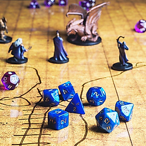 THE TWIDDLERS DND Dice Set - 20x7 (140 pcs) Double-Colors Polyhedral Dice Set for Dungeons and Dragons D&D RPG MTG Role Playing Table Games/Board Games - D4 D6 D8 D10 D12 D20 dice, Pouch Bag Included