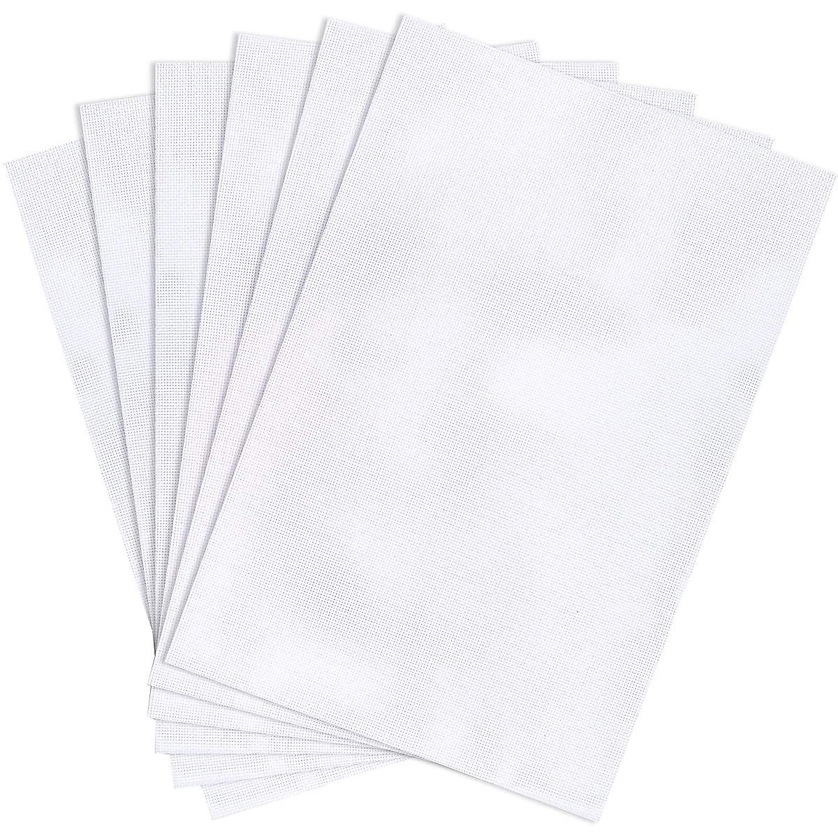 Caydo 6 Pieces Aida Cloth 14 Count White Cross Stitch Fabric for Craft Embroidery, Handmade Needlework, DIY Handicrafts, 12 by 18-Inch