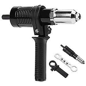 YWHWLX Electric Rivet Gun Adapter with 2.4/3.2/4.0/4.8mm Diameter Rivet Head Bit and Handle Wrench for Cordless Electric Drill Electric Rivet Tool