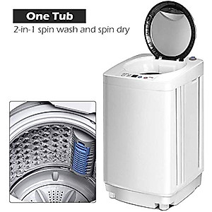 Giantex Portable Washing Machine, Full Automatic Washer and Dryer Combo, with Built-in Pump Drain 8 LBS Capacity Compact Laundry Washer Spinner for Apartment RV Dorm