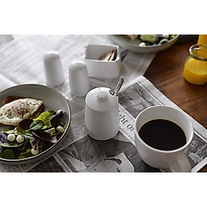 Tablecraft Pulito Collection 5.5 oz Sugar Jar with Lid, Melamine, Textured Finish, 4.5"