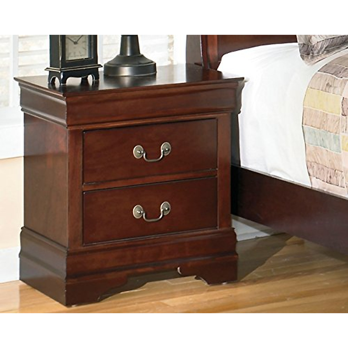 Signature Design by Ashley Alisdair Traditional 2 Drawer Nightstand, Dark Brown