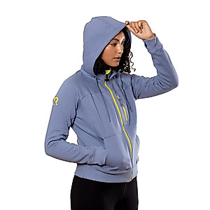 RTIC Womens Water-Repellent Zip Up Hoodie, Long Sleeve Hooded Zip Sweatshirt Jacket Water Resistant Outdoor Clothing, Cobalt, X-Large