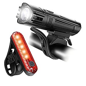 Apremont 450 Lumen Bike Lights Front and Back Set - Bicycle Accessories for Night Riding - USB Rechargeable Bike Light Set, Waterproof, LED Safety Flashlight Cycling Accessories - Adult Kid MTB Helmet