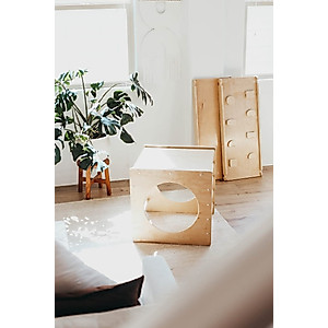 Montessori Climbing Cube with Optional Rock Wall Climbing Ramp (with 1 Ramp)