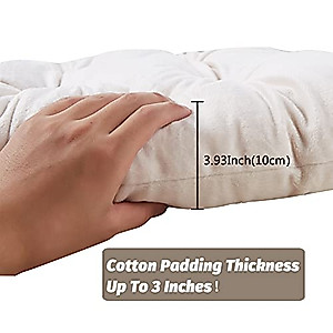 Big Hippo Solid Twill Swivel Rocker Chair Cushion Comfy Rocking Chair Cushion,Soft Thicken Rocking Chair Cushion with Ties for Outdoor Indoor Home Office,Beige 48" x 18"