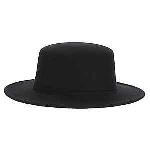 Adult Women Men Classic Flat Top Hat Fedora Hats Trilby Caps Panama Hat Jazz Cap Black