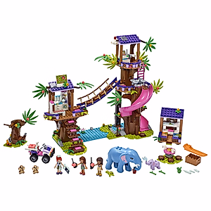 LEGO Friends Jungle Rescue Base 41424 Building Toy for Kids, Animal Rescue Kit That Includes a Jungle Tree House and 2 Elephant Figures for Adventure Fun (648 Pieces)