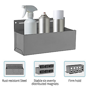 Rechabite Magnetic Aerosol Spray Can Holder, Magnet Toolbox Bottle Holder, Tool Box Storage Rack for Garage and Home, Craft Workspace, Mechanic Paint Bottle Can Organizer, Silver, 3"x8.3"