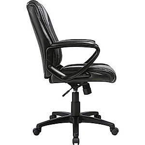 Lorell Soho High-Back Leather Chair, Black