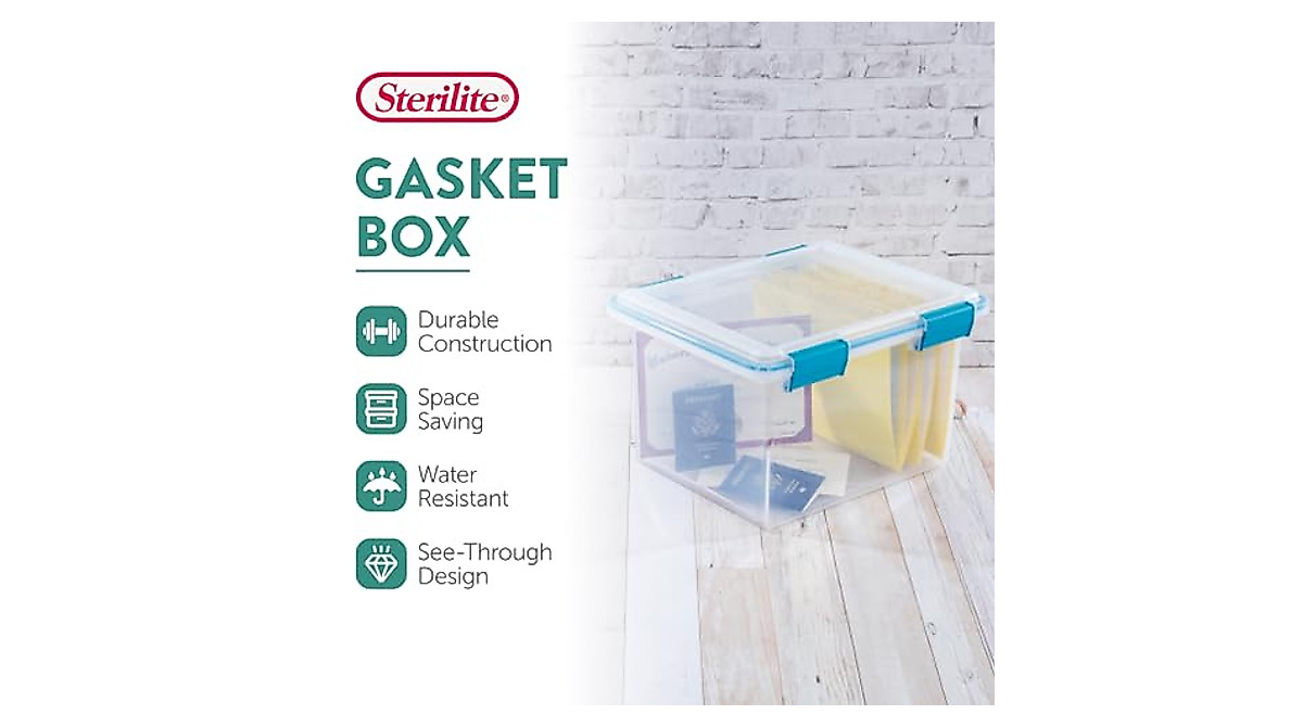 Sterilite Gasket Box 32 Quart - 8 Pack of Stackable Bins