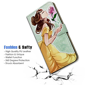 for iPhone Xs, for iPhone X, Designed Flip Wallet Phone Case Cover, A24586 Beauty Beast Belle 24586