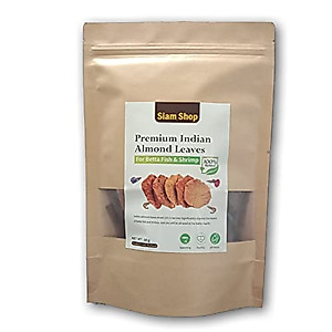 Pufa SIAM Shop Premium Indian Almond Leaves Medium Catappa for Betta Fish & Shrimps|Best Betta Fish / Shrimp Leaves |Indian Catappa Almonds Naturally sourced Almond Leaves Help Boost immunity50 g.