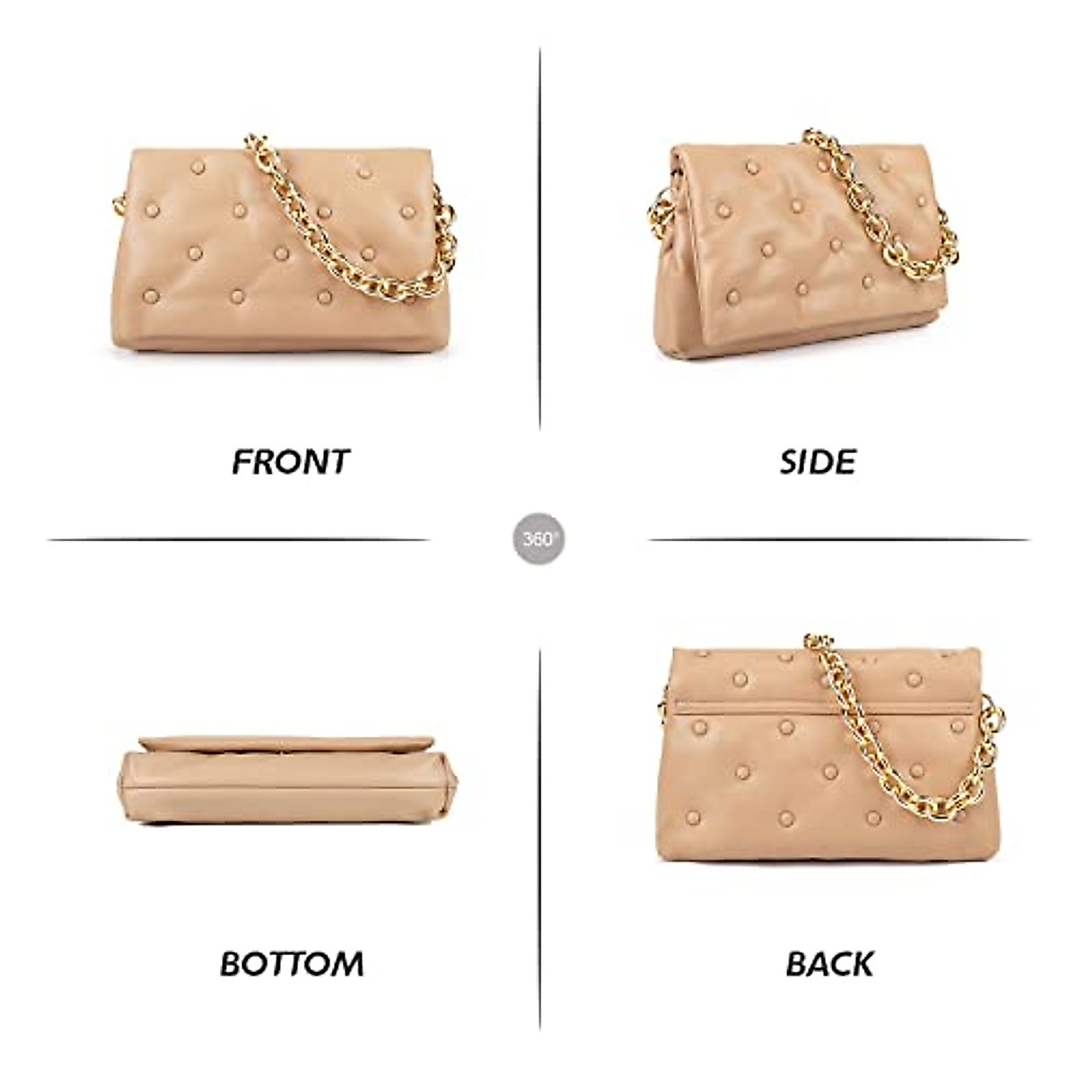 Women's Shoulder Handbags Designer Tote Bags and Purses with Chain Strap