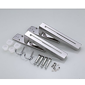 MOTONG Stainless Steel Microwave Oven Wall Mount Stand Holder Shelf with Removable Hook