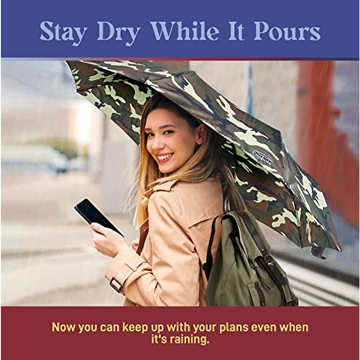 Coopola Large Umbrella - Windproof, Portable, Auto Open/Close