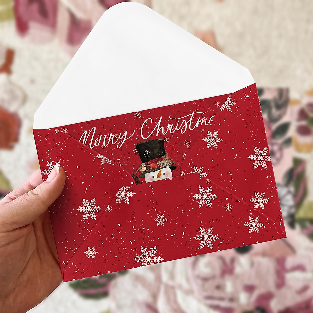 Artoid Mode 24 Pack Merry Christmas Thank You Cards Bird Snowman Xmas Tree Greeting Cards Gift With Envelope Sticker Blank Note Cards for Birthday Wedding Baby Shower Bridal Shower, 4 x 6 Inch